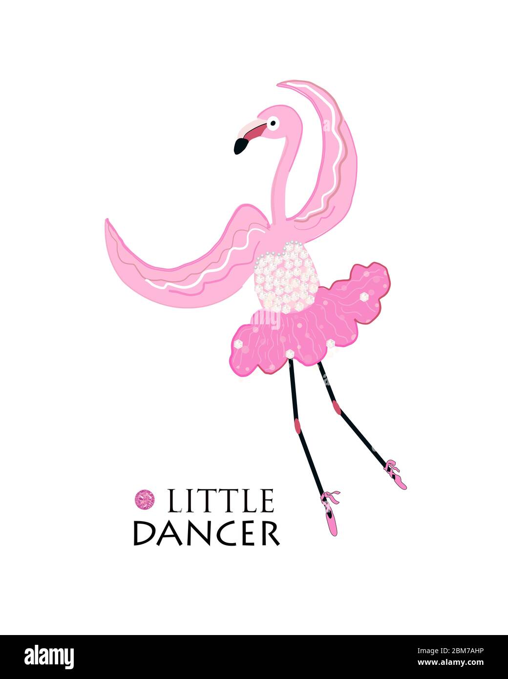 Little Dancer. Dancing ballerina flamingo. Fashion t shirt design ...