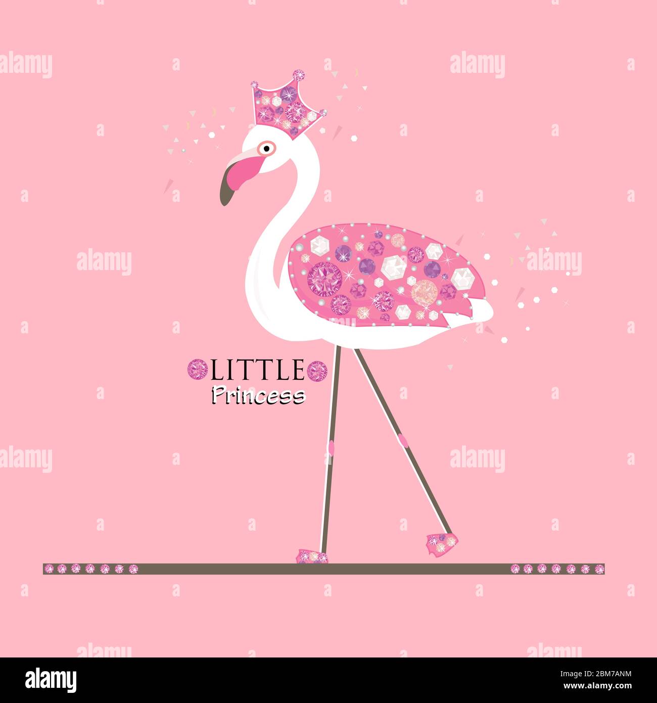 Little Cute Princess. Flamingo. Princess or queen flamingo. Fashion ...