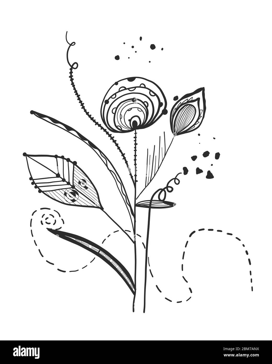 Abstract Flower Tattoo Outline