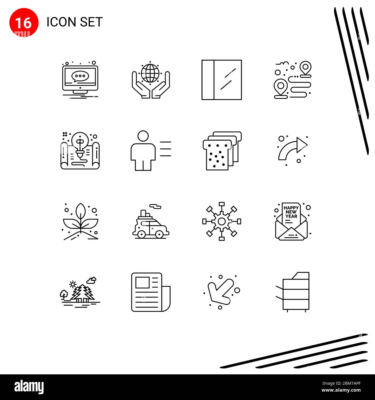 16 Creative Icons Modern Signs and Symbols of file, creative, earth ...