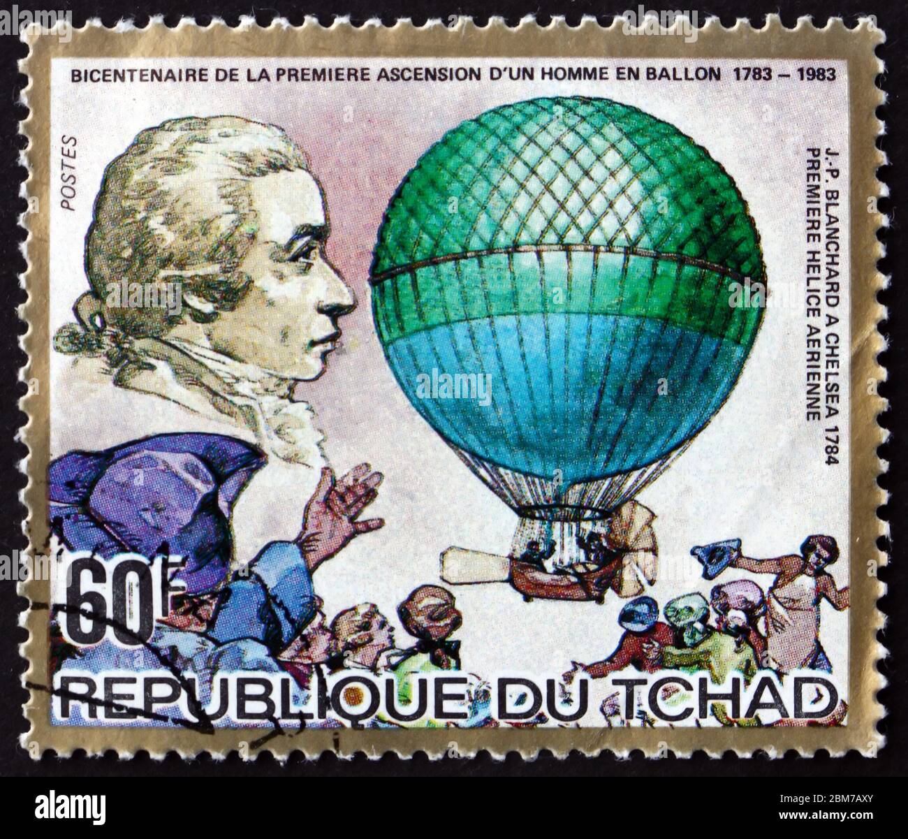 CHAD - CIRCA 1983: a stamp printed in Chad shows Chelsea Balloon and J ...