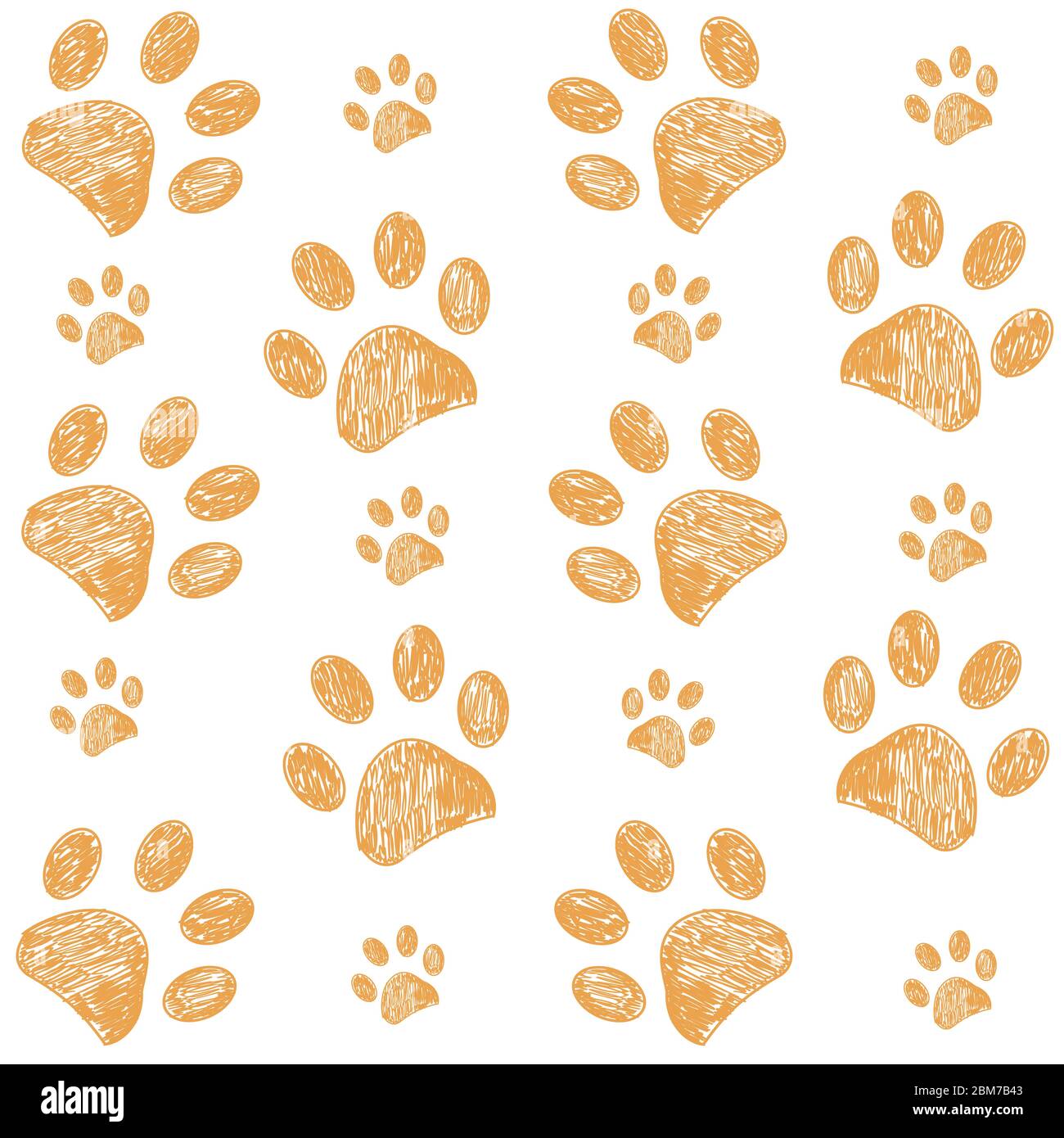 Yellow doodle paw print pattern background Stock Vector Image & Art - Alamy