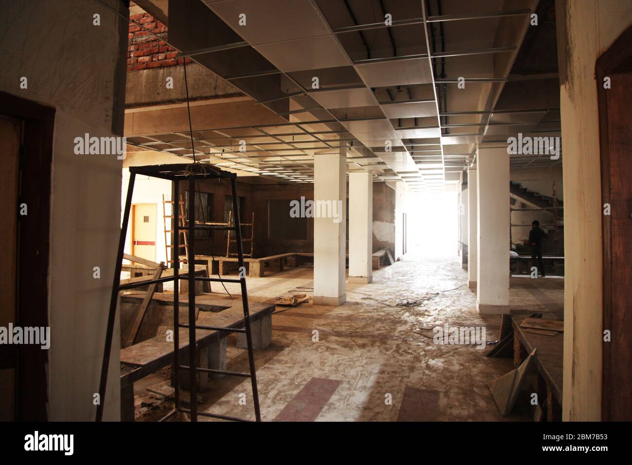 Construction Building, Interior Work, Workers under construction ...