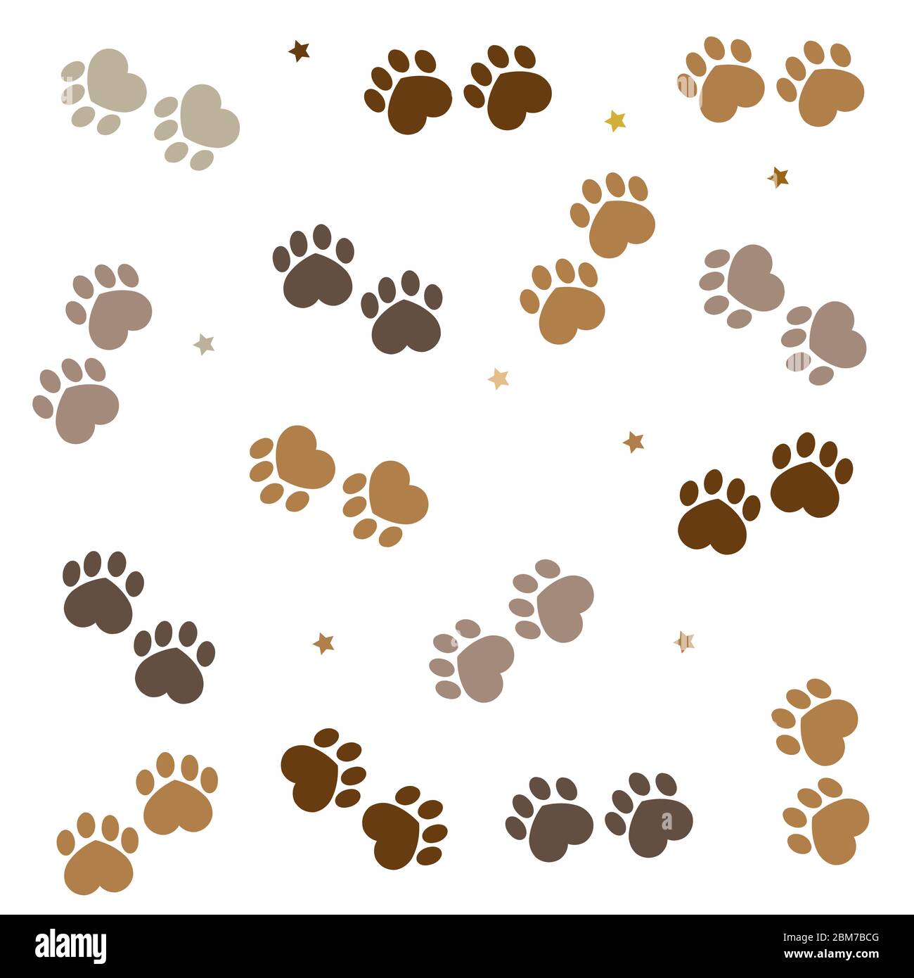 Brown paw print made of hearts background Stock Vector Image & Art - Alamy