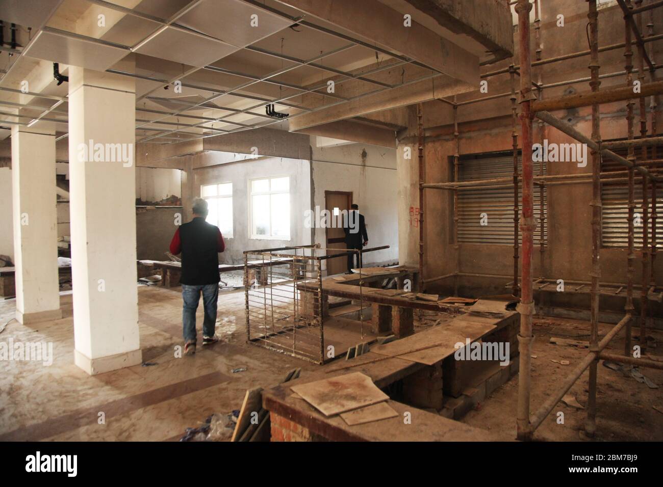 Construction Building, Interior Work, Workers under construction ...