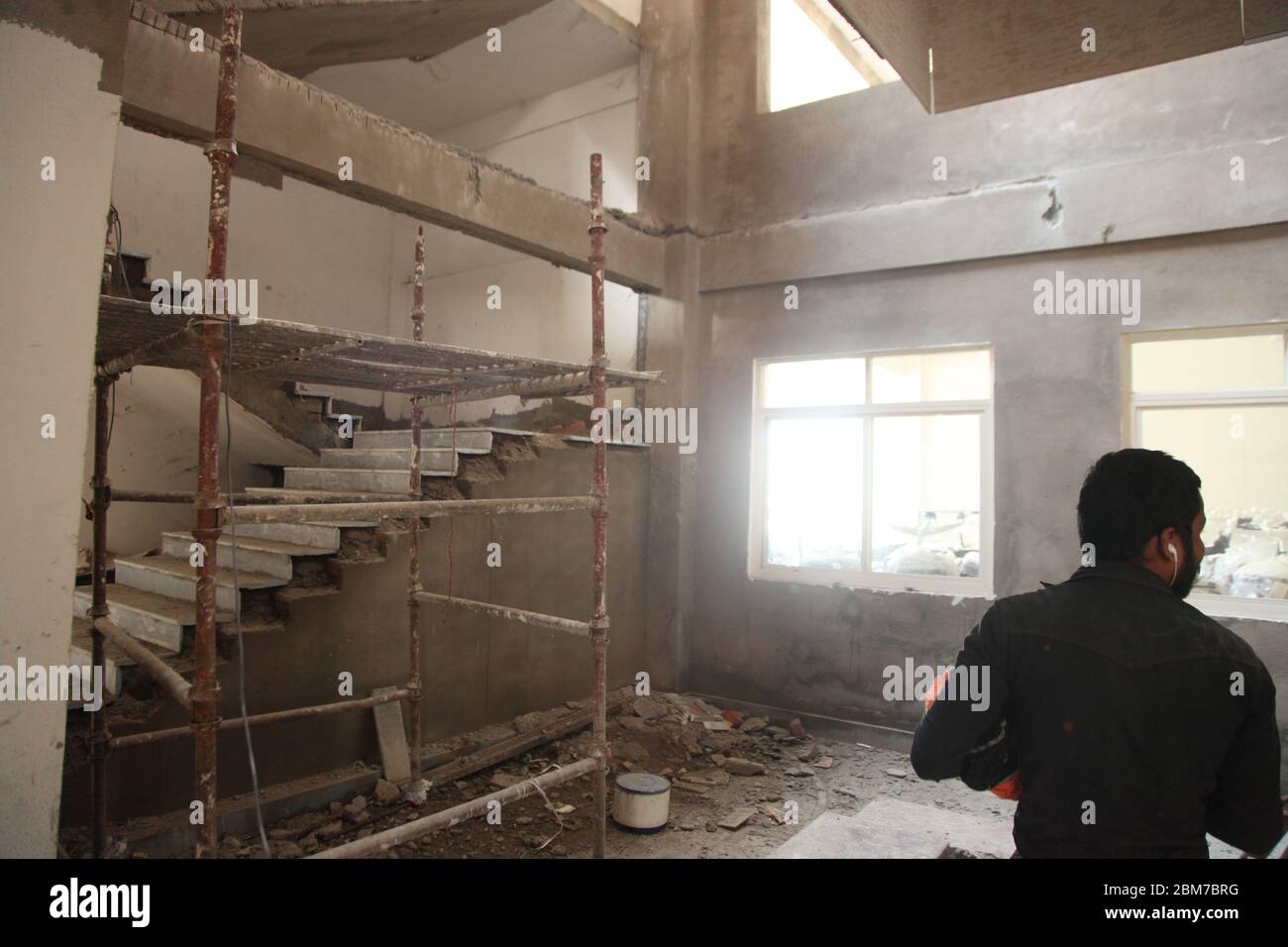 Construction Building, Interior Work, Workers under construction ...