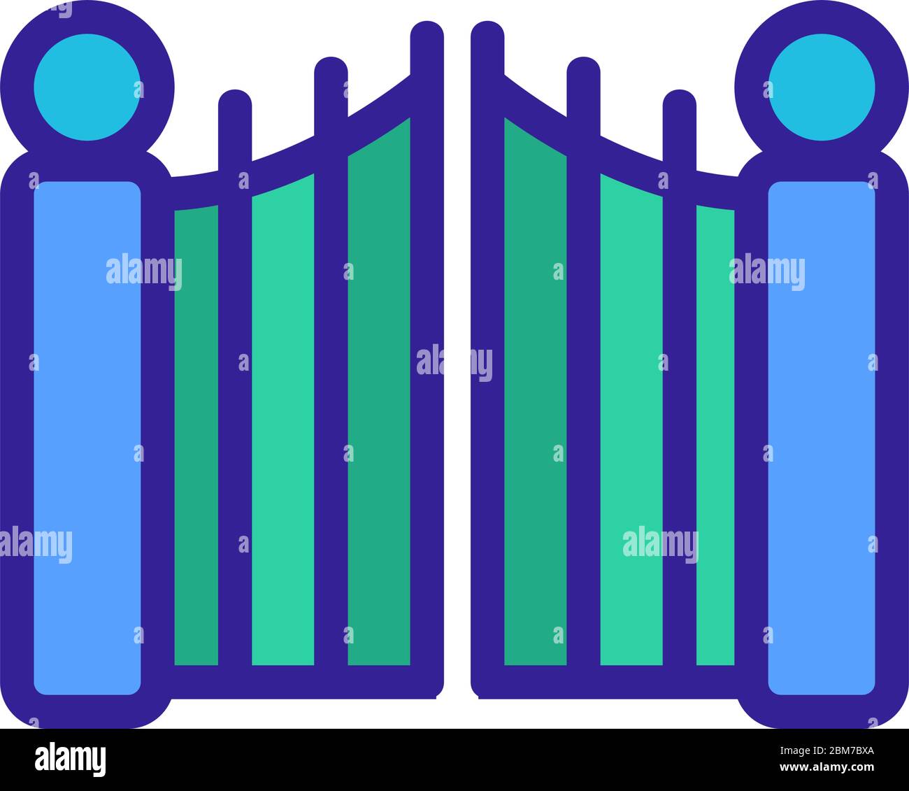 wrought iron entrance gates icon vector outline illustration Stock ...