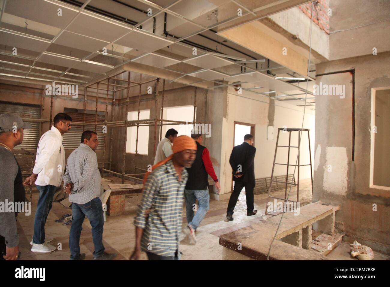 Construction Building, Interior Work, Workers under construction ...
