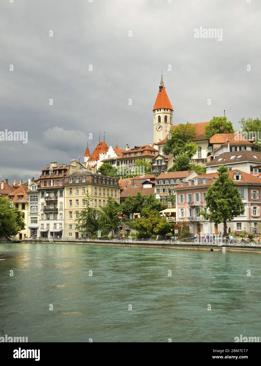 Embankment of river Aar at Thun. Switzerland Stock Photo - Alamy