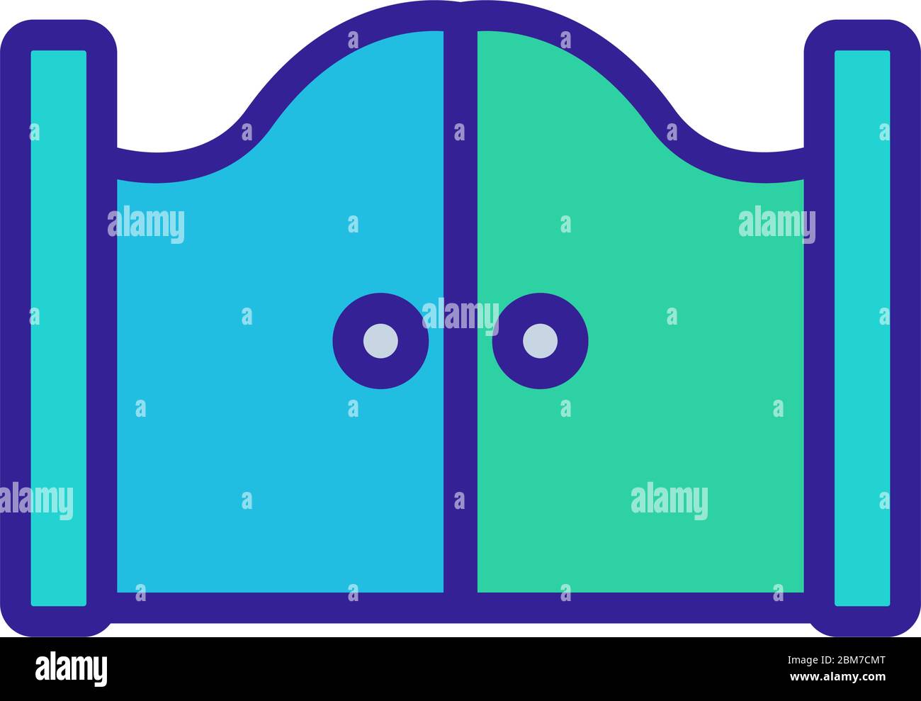 wave-shaped entrance access gate closer view icon vector outline ...