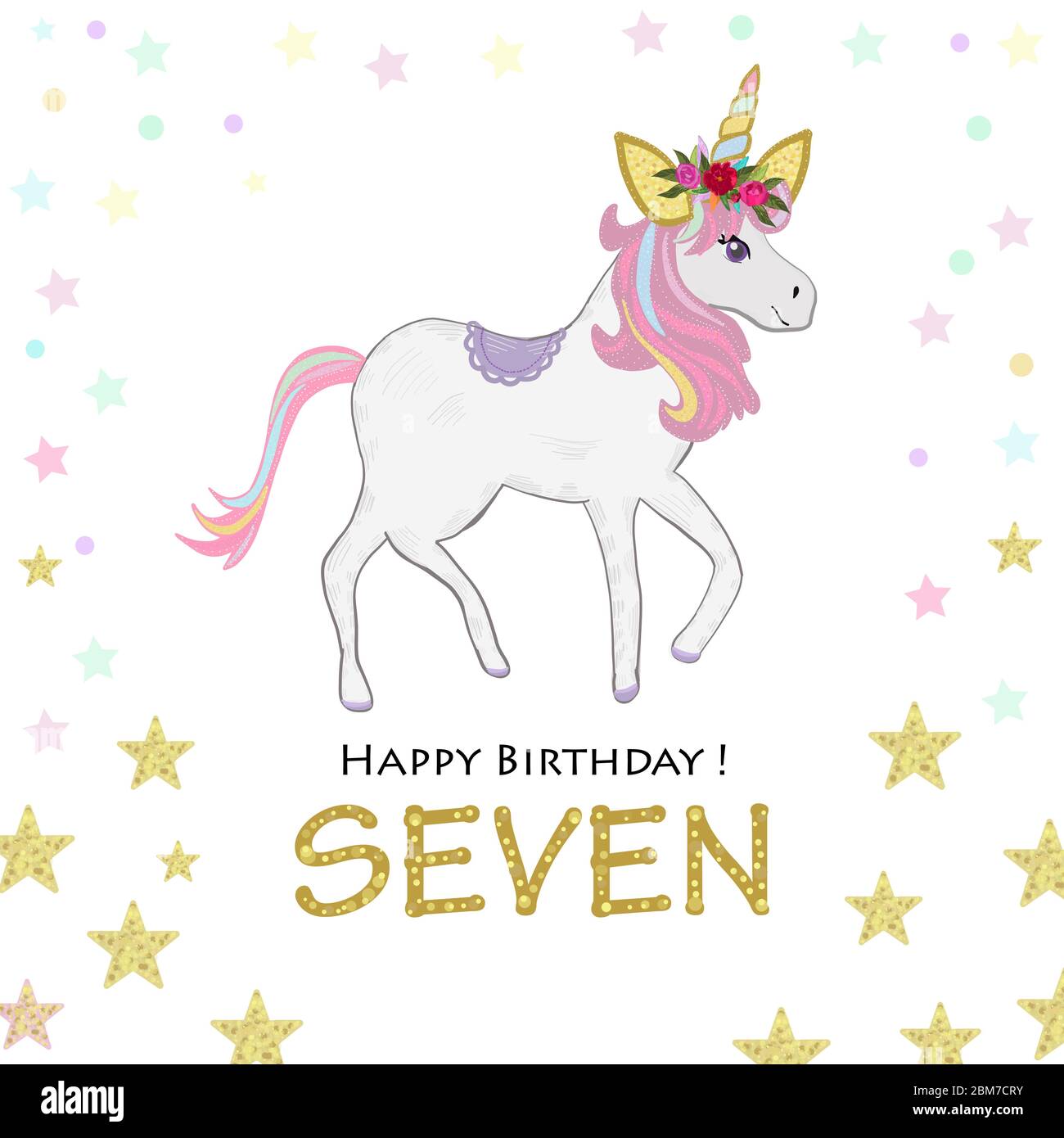 Number 7 birthday girl Stock Vector Images - Alamy