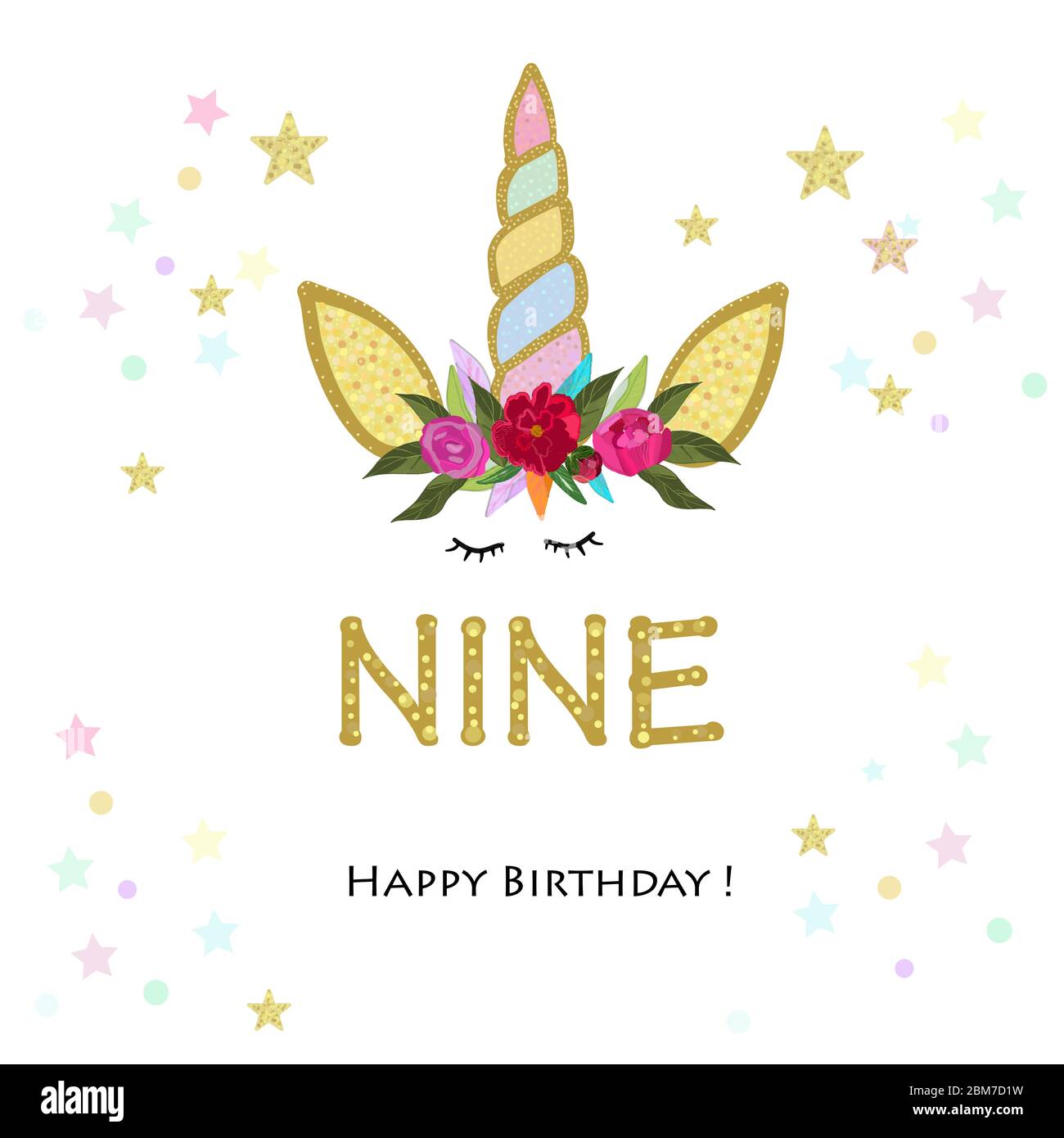 Happy nineth birthday Stock Vector Images - Alamy