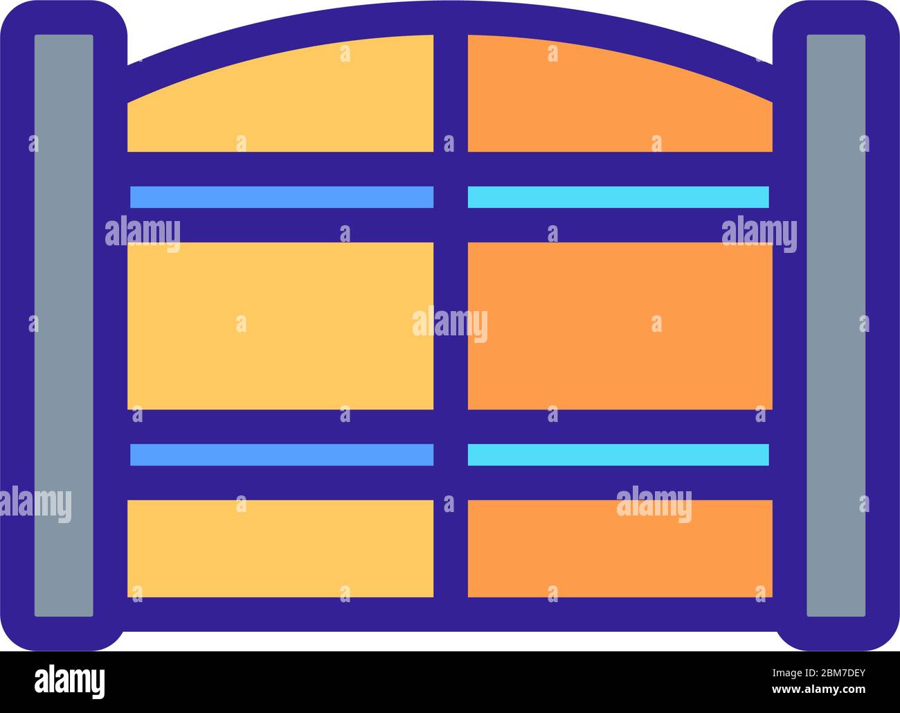 entrance gate with horizontal safety bars icon vector outline ...
