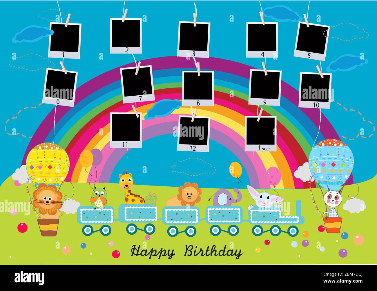 My first year photo frame background Stock Vector Image & Art - Alamy