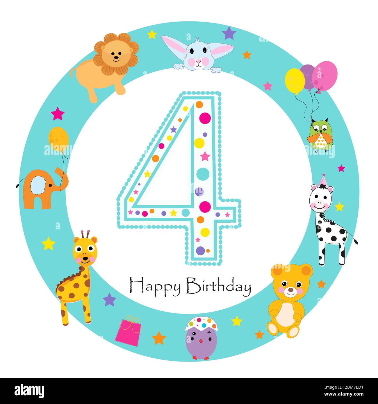 Fourth birthday baby greeting card. Happy fourth birthday candle and ...