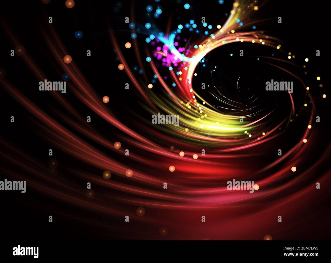 Dynamic curves ands blur pattern. Fractal graphics. Science and ...