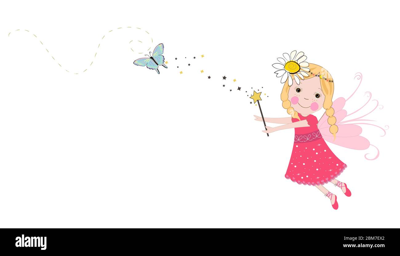 Cute spring fairy tale vector. Spring time background Stock Vector ...