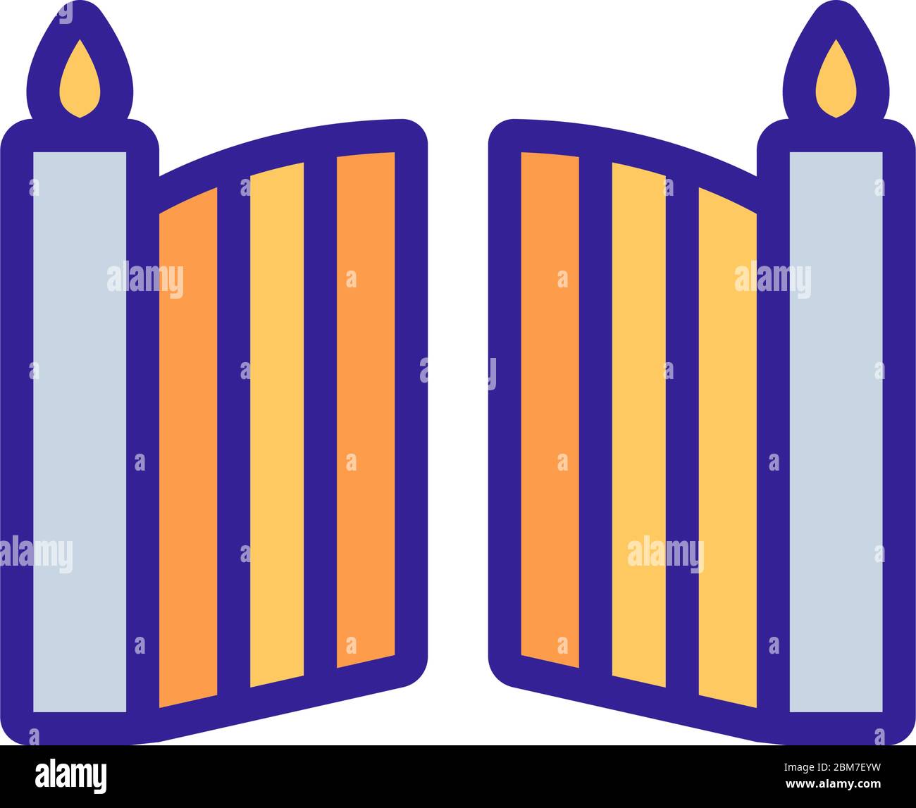 opening vertical entrance gate icon vector outline illustration Stock ...