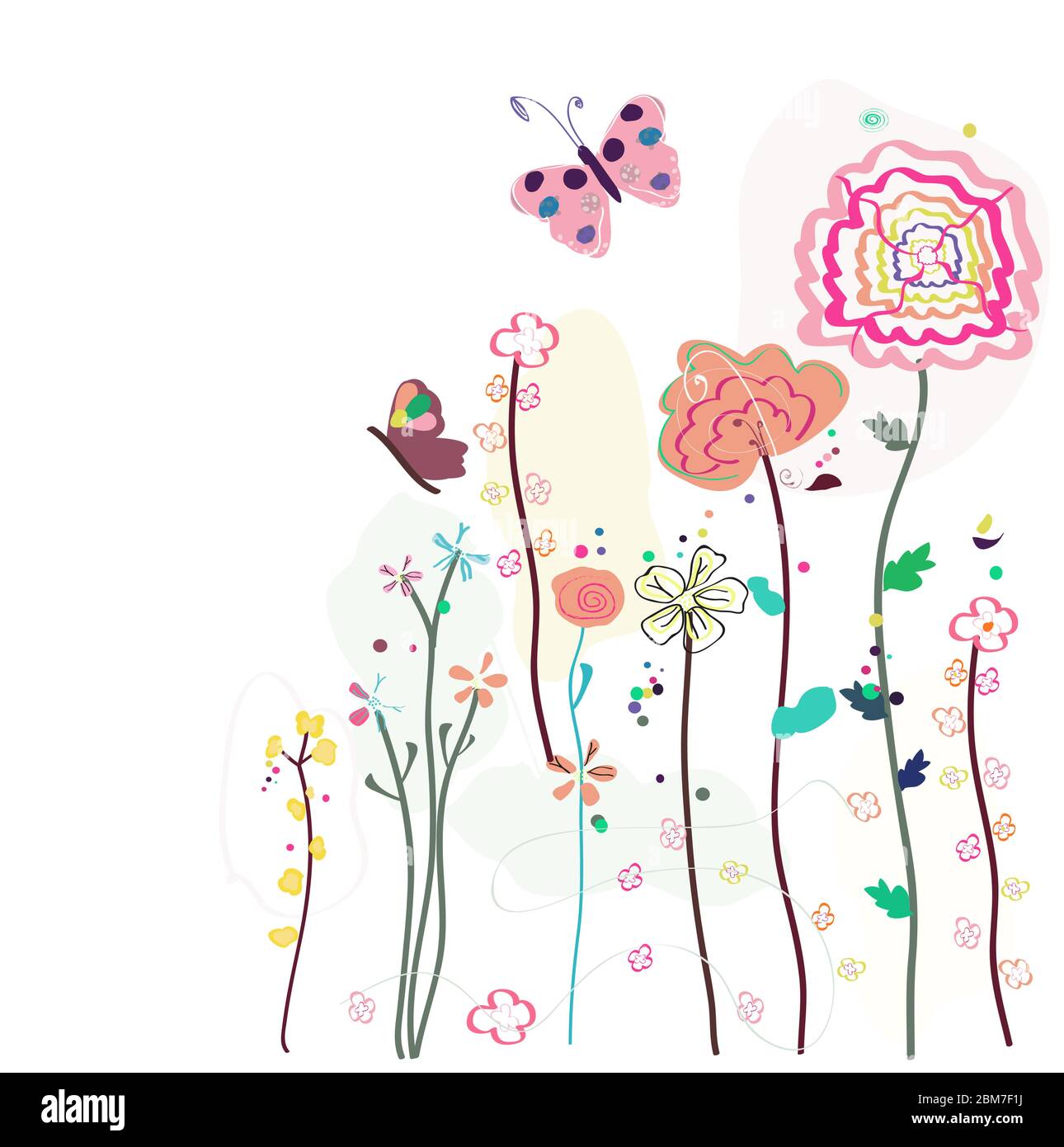 Abstract colorful spring flowers vector illustration Stock Vector Image ...