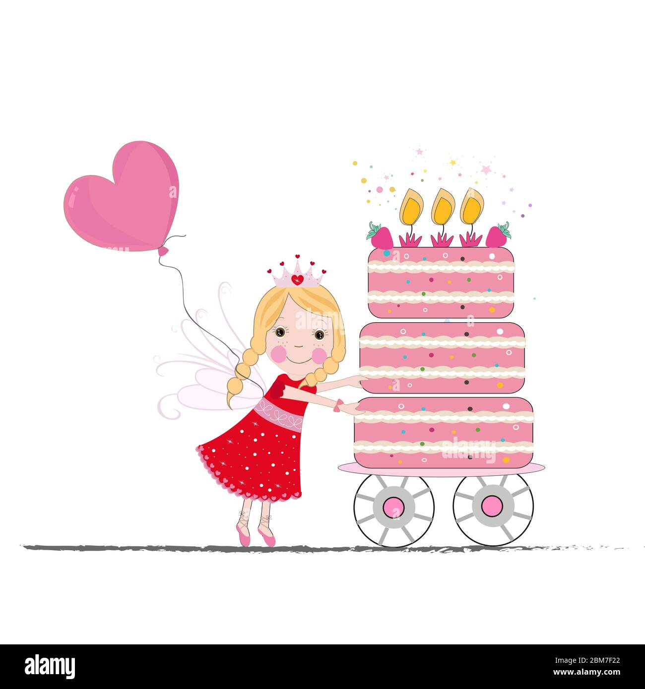 Angel cartoon birthday card Stock Vector Images - Alamy