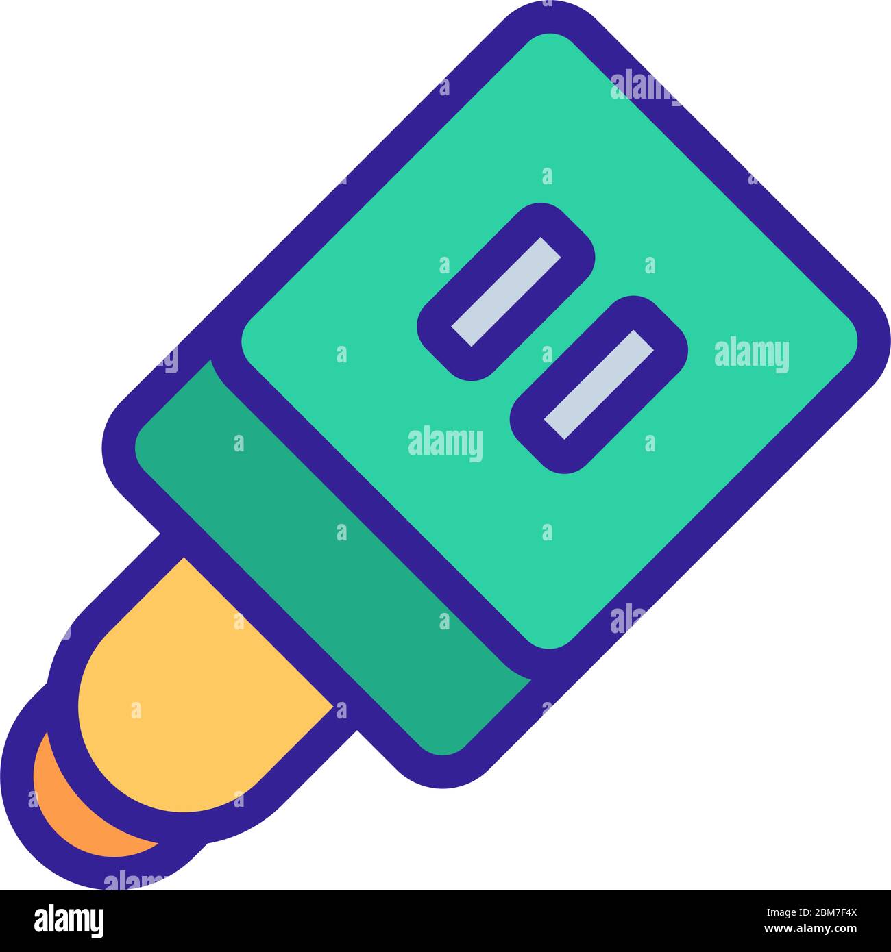 square power block with two connectors top view icon vector outline ...