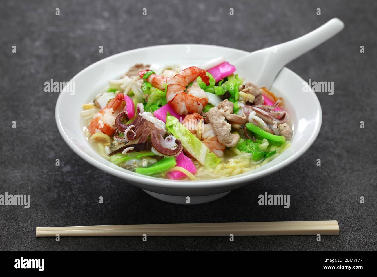 Nagasaki champon noodle soup, Japanese ramen dish Stock Photo - Alamy