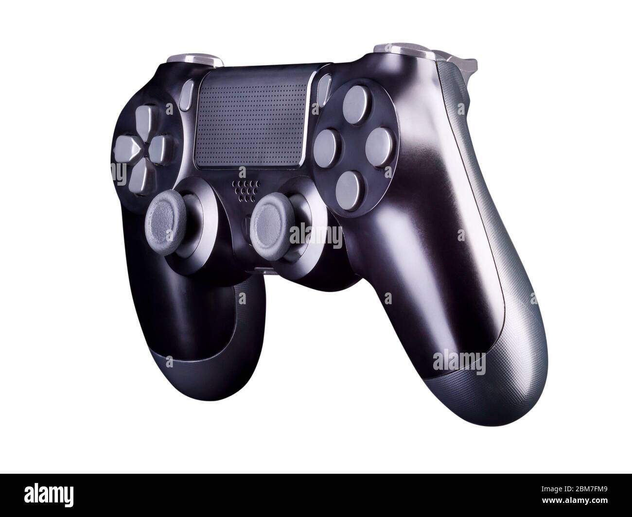 Black video game joystick gamepad isolated on a white background Stock ...