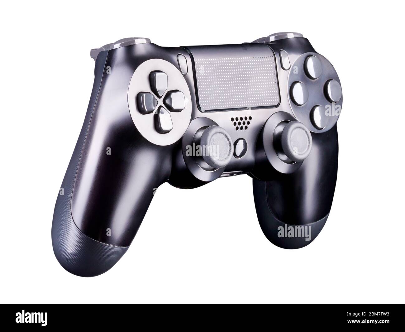 Black video game joystick gamepad isolated on a white background Stock ...