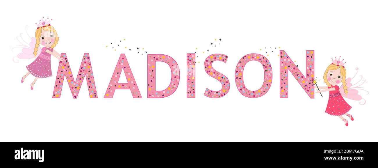 Madison female name cute fairy tale vector Stock Vector Image & Art - Alamy