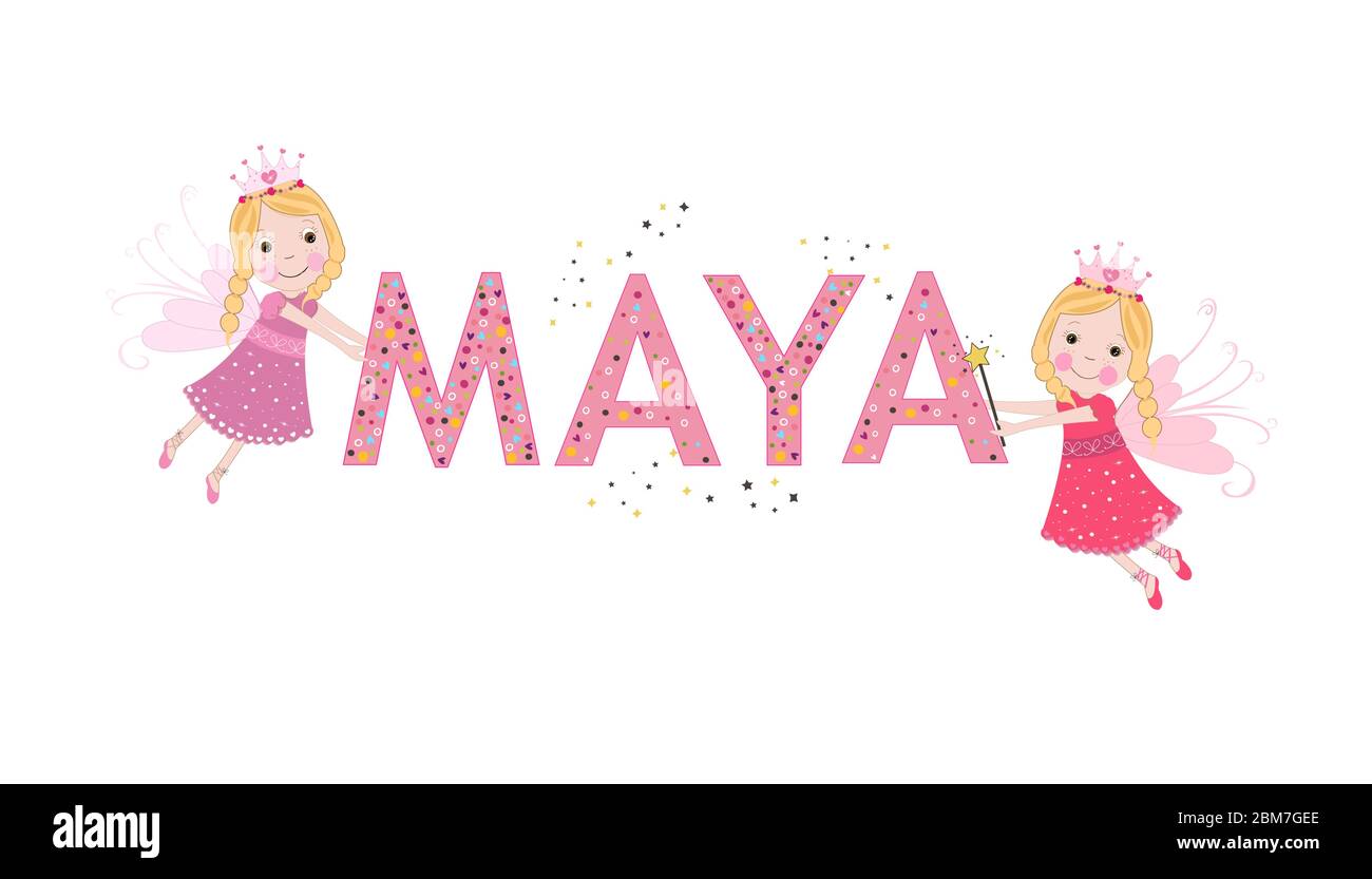 Maya Female Name With Cute Fairy Tale Vector Stock Vector Image Art maya-female-name-with-cute-fairy-tale-vector-stock-vector-image-art