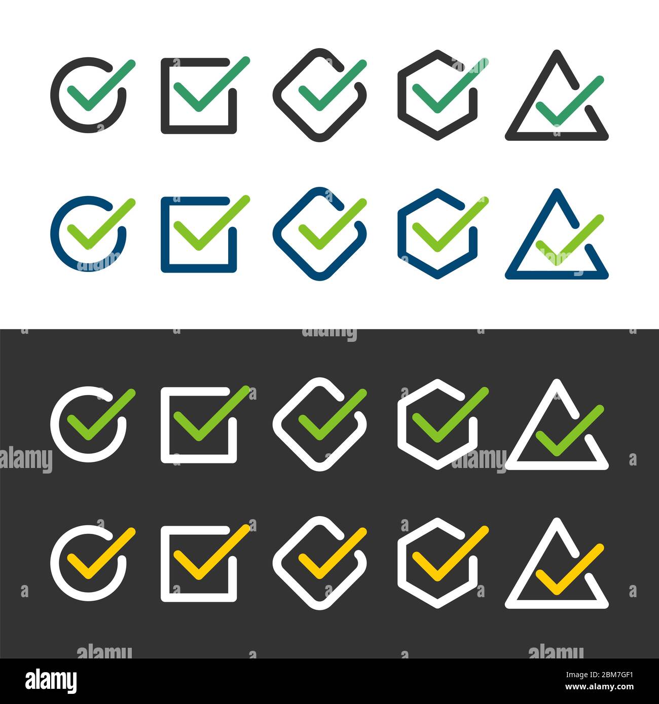 Check Mark Set Icon Logo Template Illustration Design. Vector EPS 10 ...