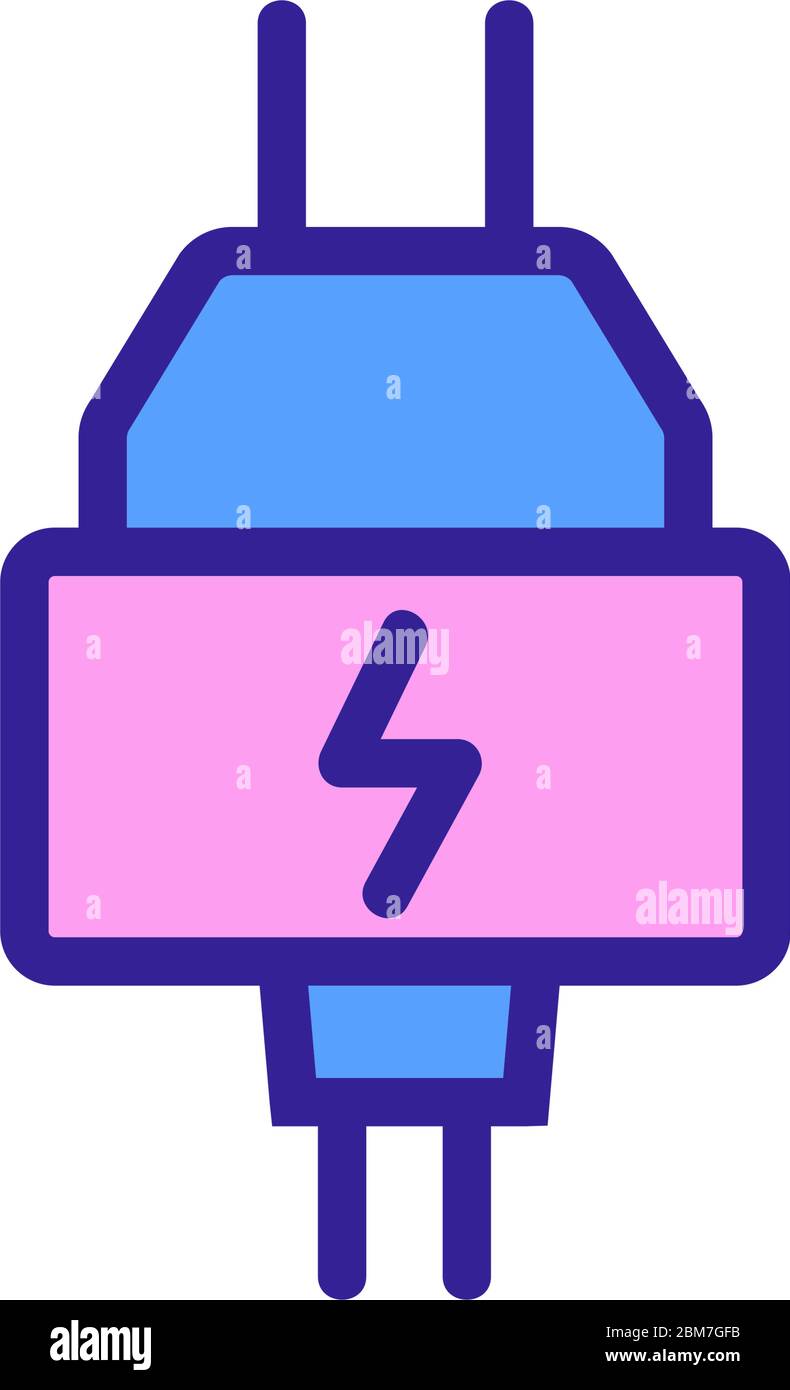 power adapter with charger plug icon vector outline illustration Stock ...