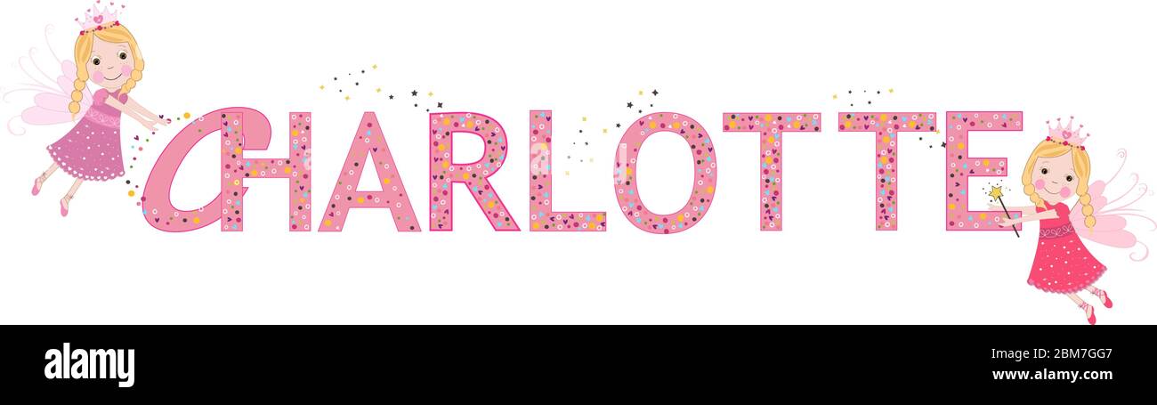 Isabella female name with cute fairy tale vector Stock Vector Image ...