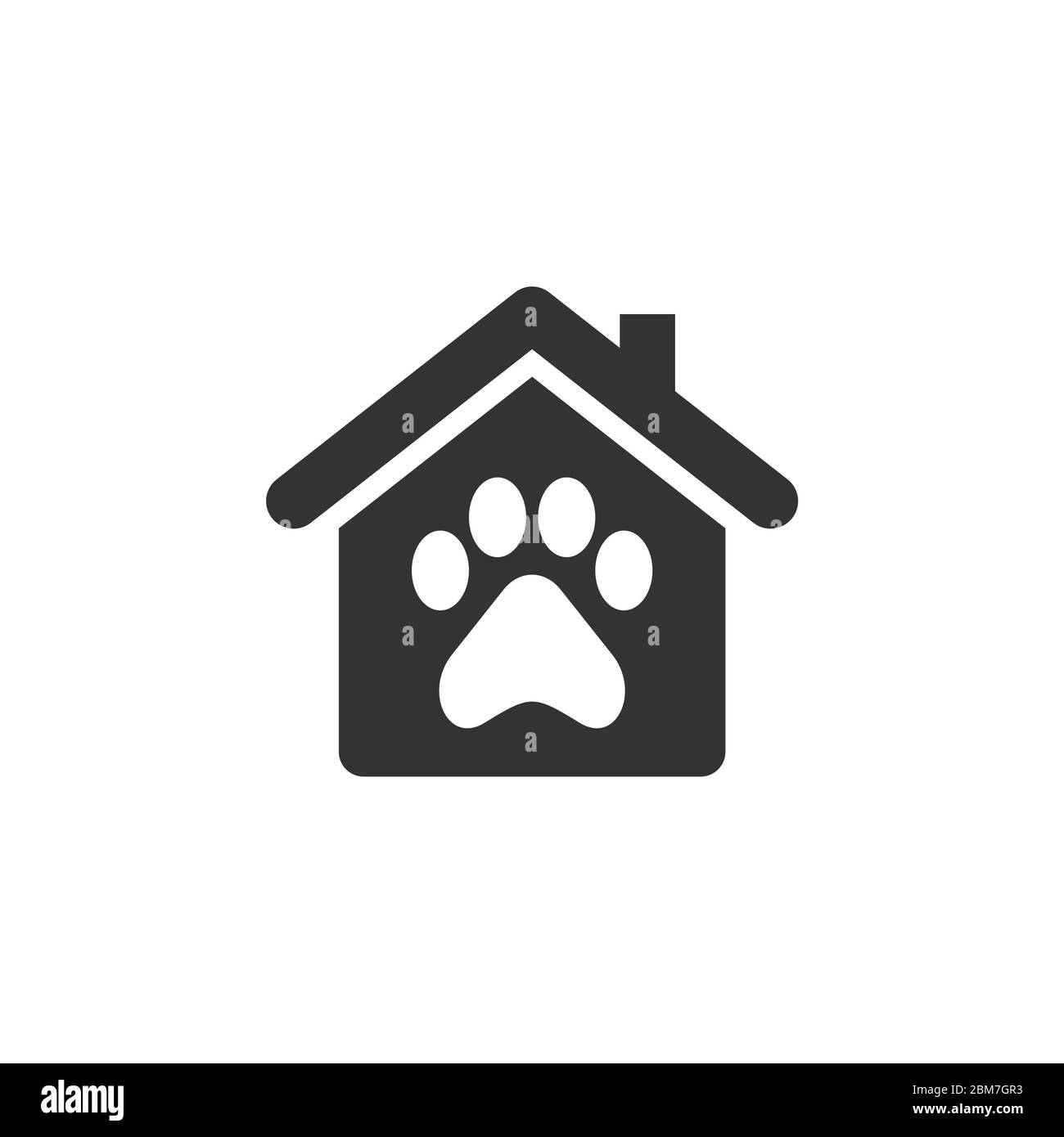Paw print, Pet Home or House Icon Logo Template Illustration Design ...