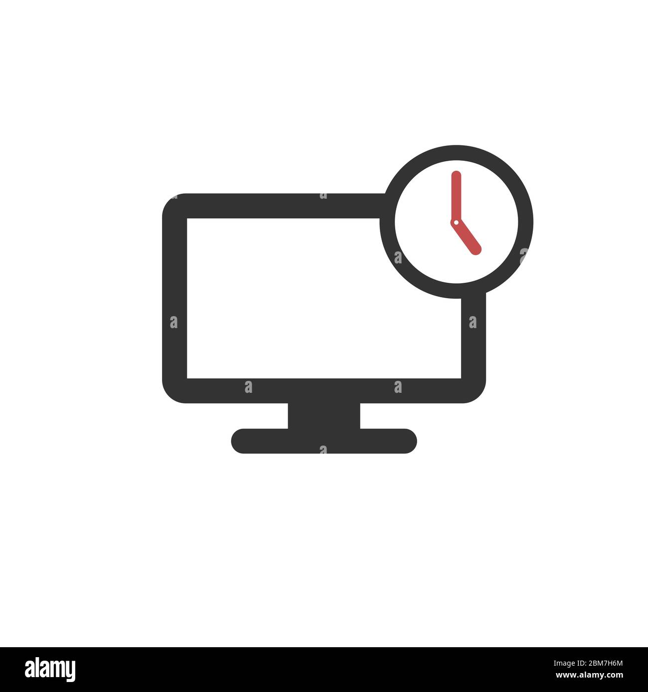 Time Desktop Screen, Monitor, Computer Icon Logo Template Illustration ...
