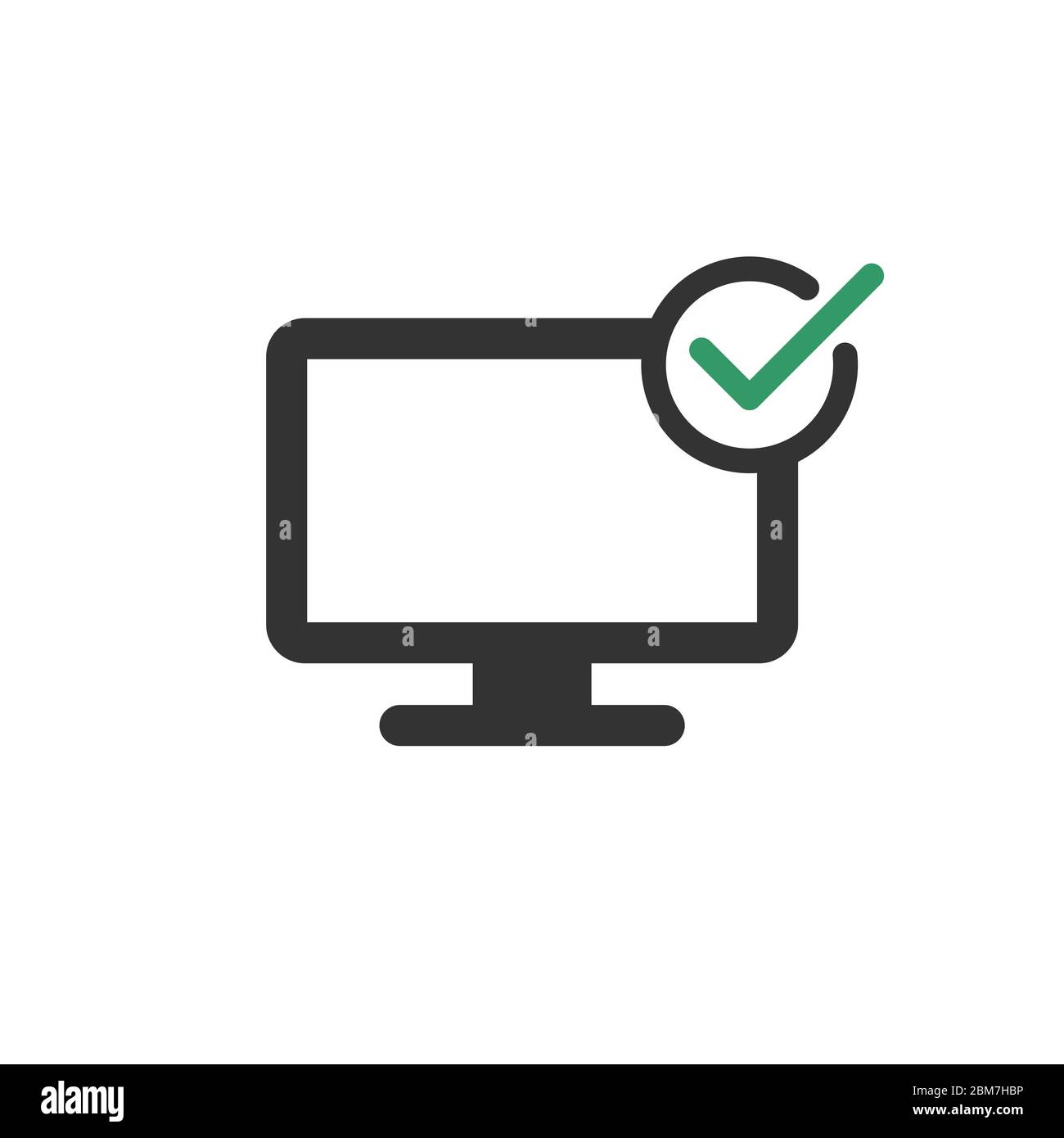 Check Mark Desktop Screen, Monitor, Computer Icon Logo Template ...