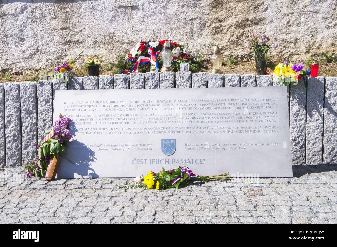The plaque commemorating soldiers of the anti-Soviet Russian Liberation ...