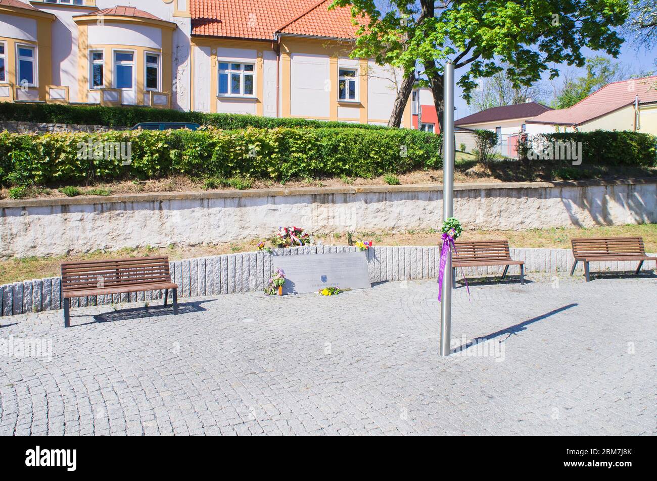 The plaque commemorating soldiers of the anti-Soviet Russian Liberation ...