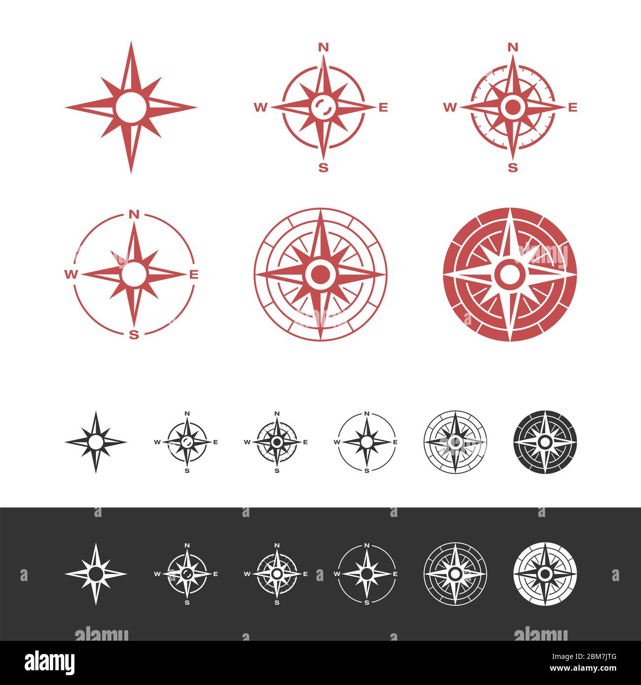 Set Compass Rose Icon Logo Template Illustration Design. Vector EPS 10 ...