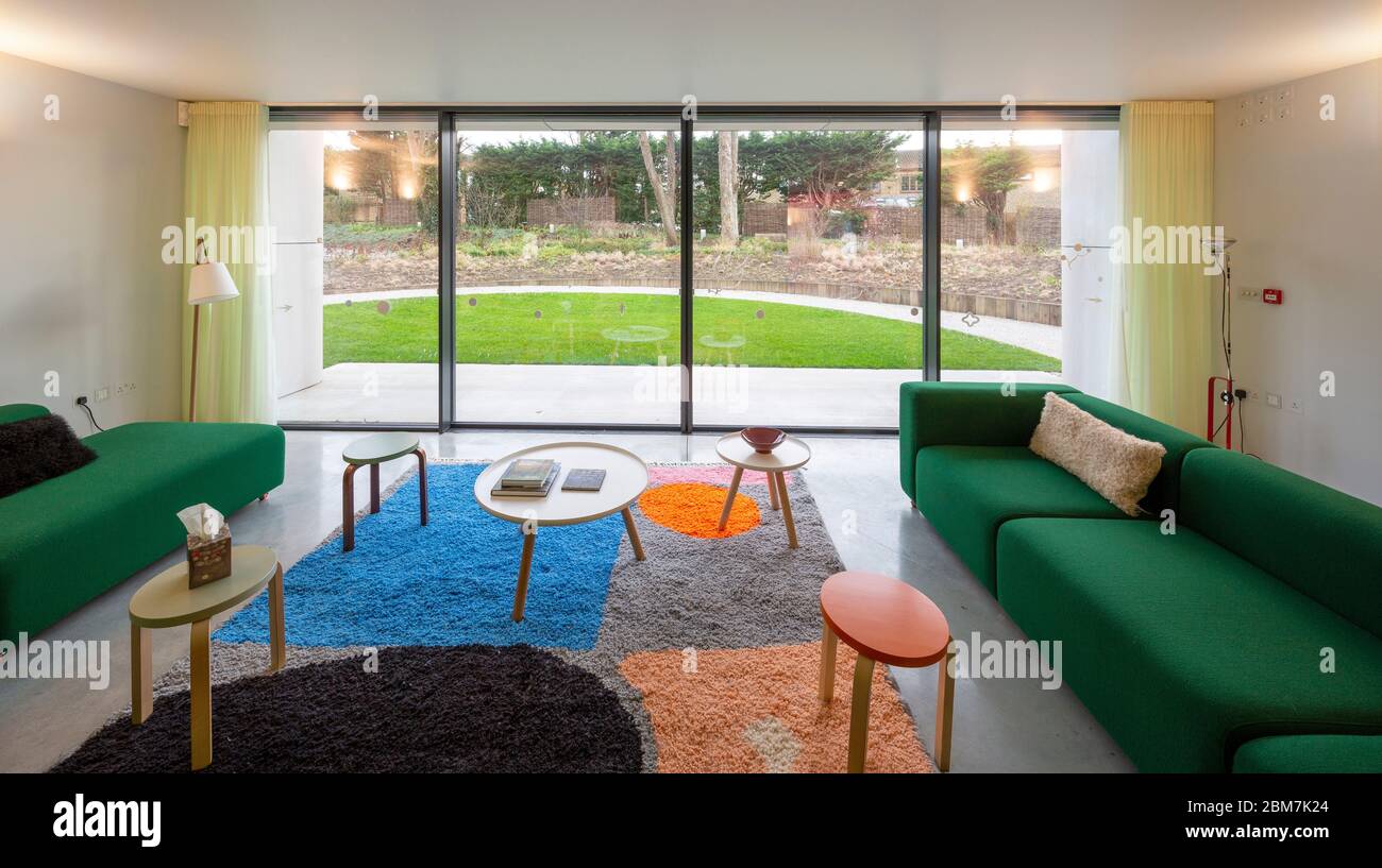 Ground floor seating area with view to garden. Maggie's Centre, Royal ...