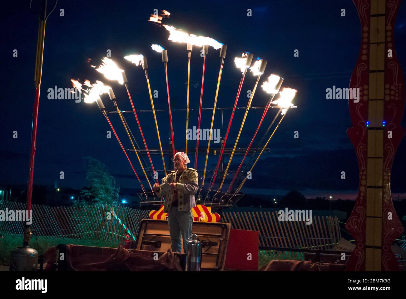 fire carnival at Artprize 9 at night in the summer Stock Photo - Alamy