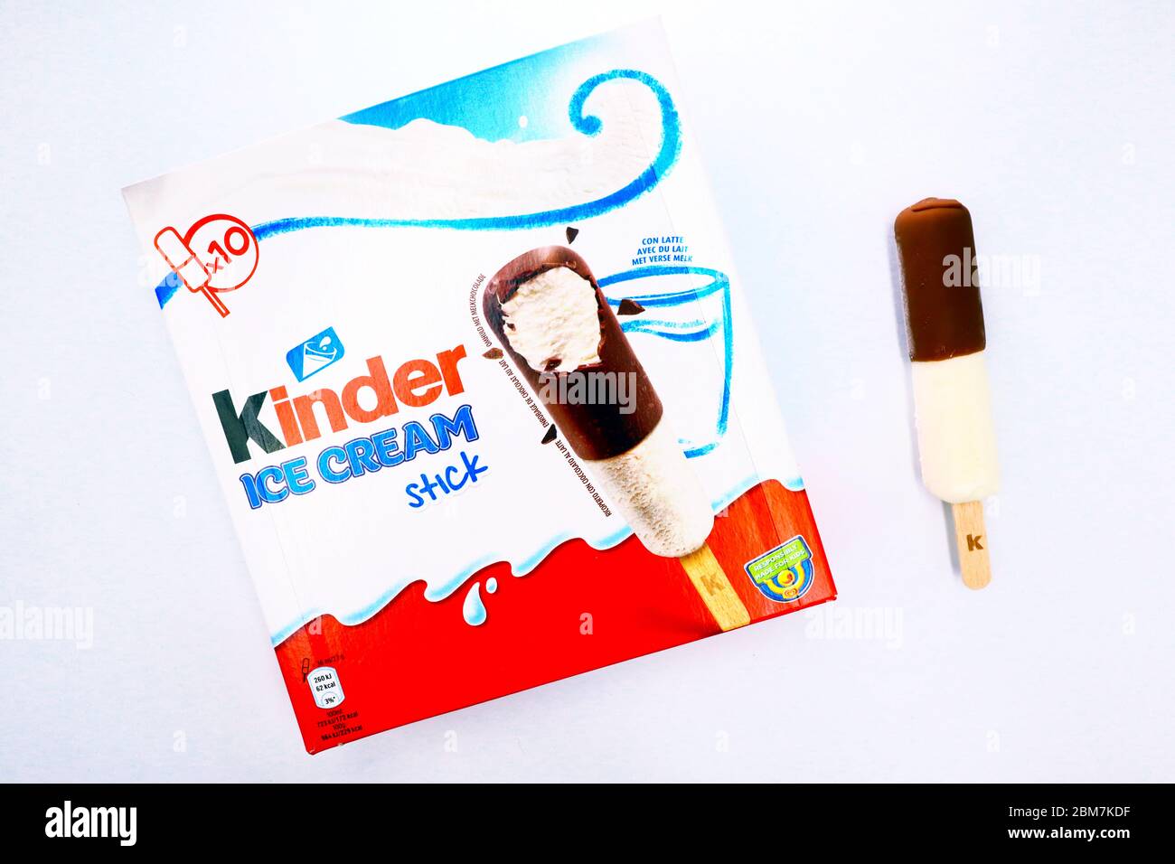 Kinder Stick Ice Cream. Kinder is a brand of food products of Ferrero ...