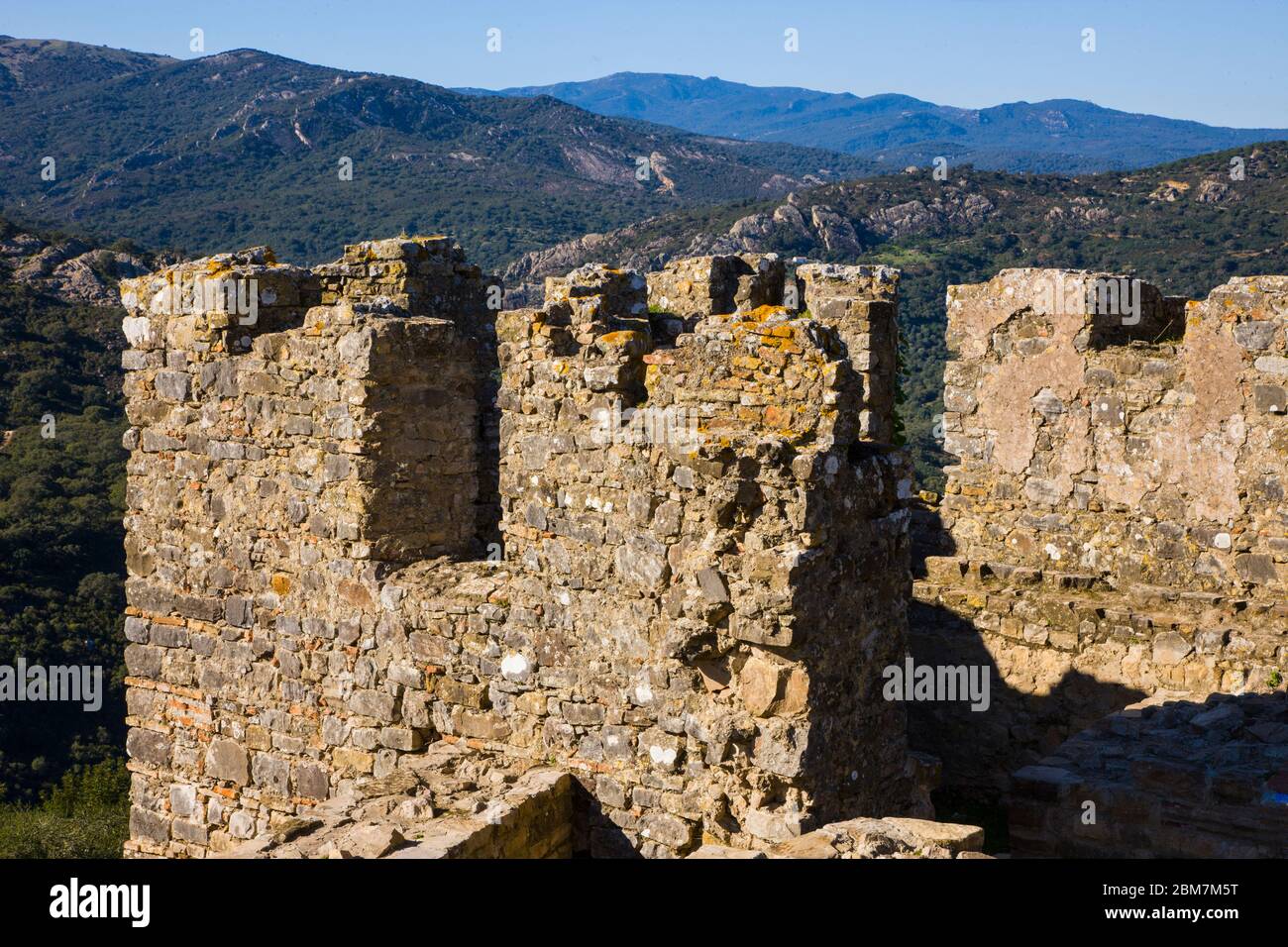 Jimena de la Frontera town in the Alcornocales Natural Park. Campo de ...