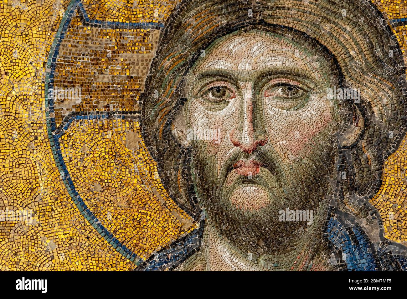 February 21, 2018: Mosaic of Jesus Christ inside Haghia Sophia Mosque ...