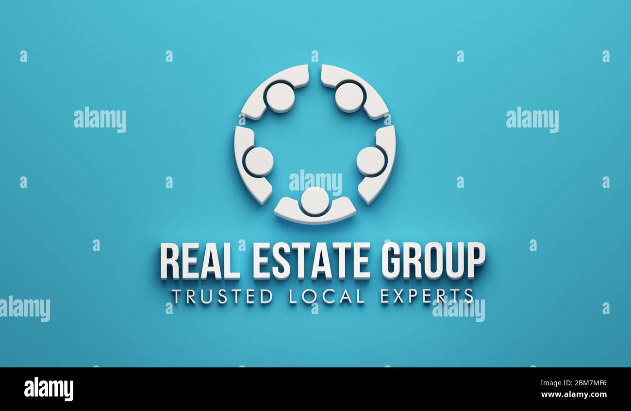 Real Estate Group of People. 3D Rendering illustration Stock Photo - Alamy