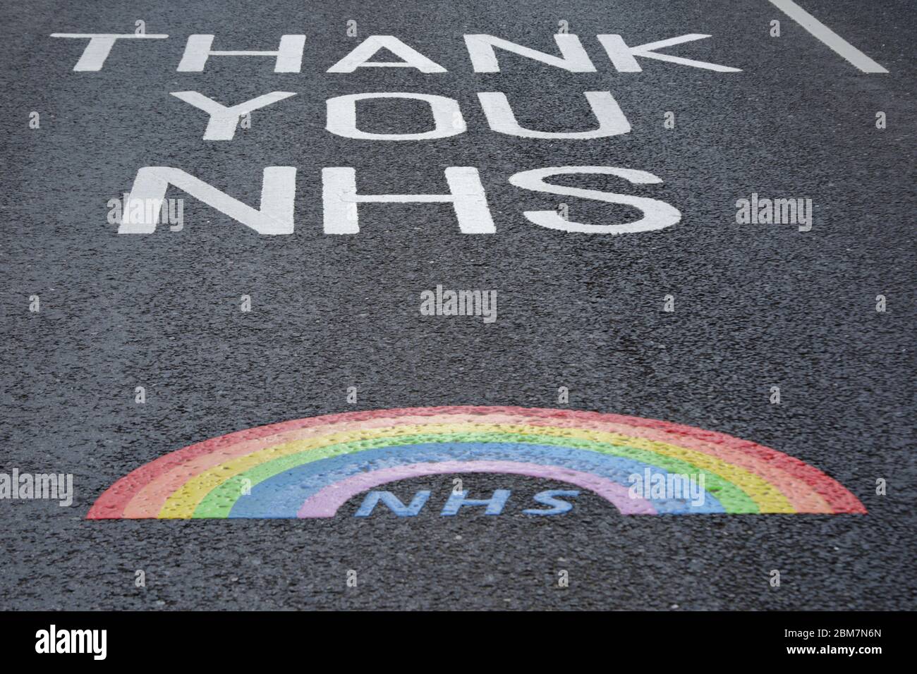 Thank you nhs road markings hi-res stock photography and images - Alamy