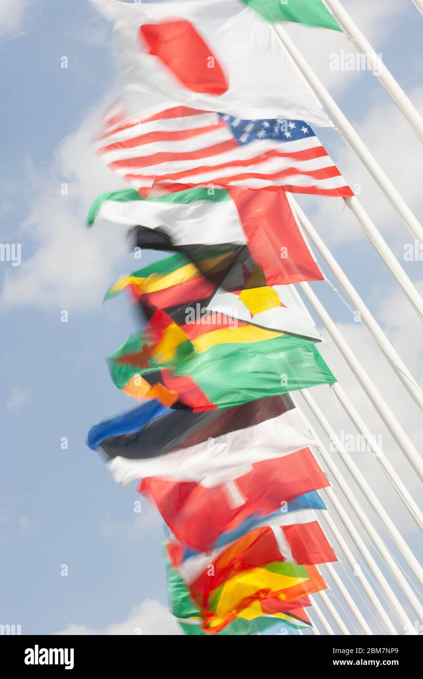 FLAGS OF THE NATIONS 2004 Olympic Summer Games, Athens, Greece. August ...