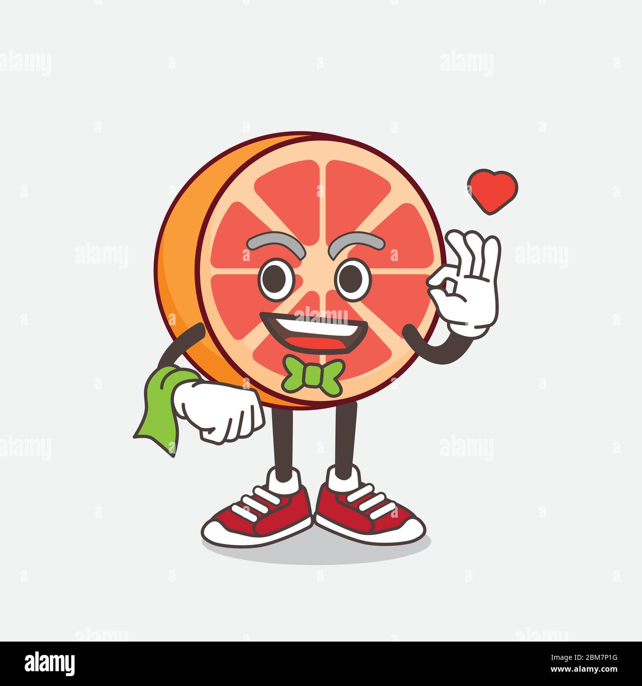 An illustration of Grapefruit cartoon mascot character working as a ...