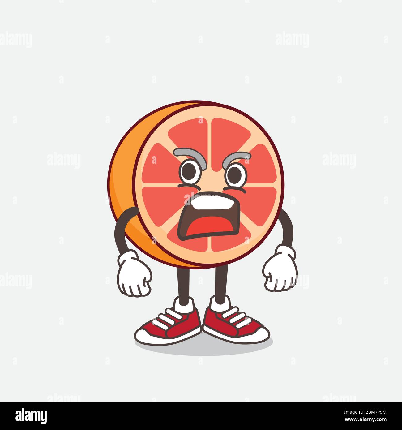 An illustration of Grapefruit cartoon mascot character with a surprised ...