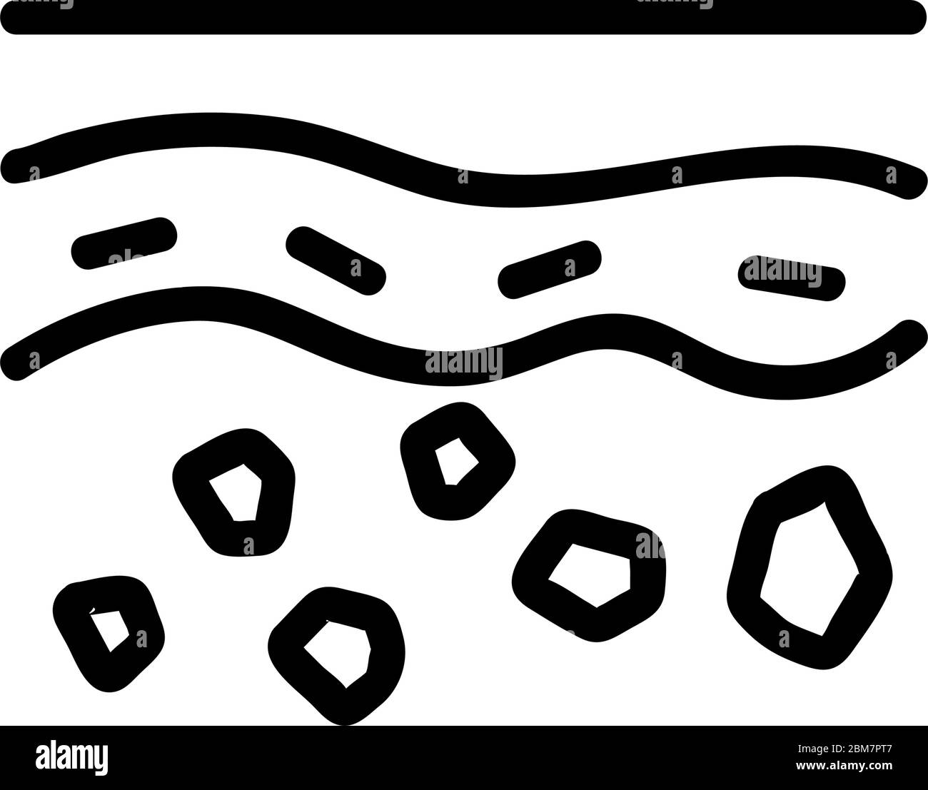 deep layer of stones in soil icon vector outline illustration Stock ...